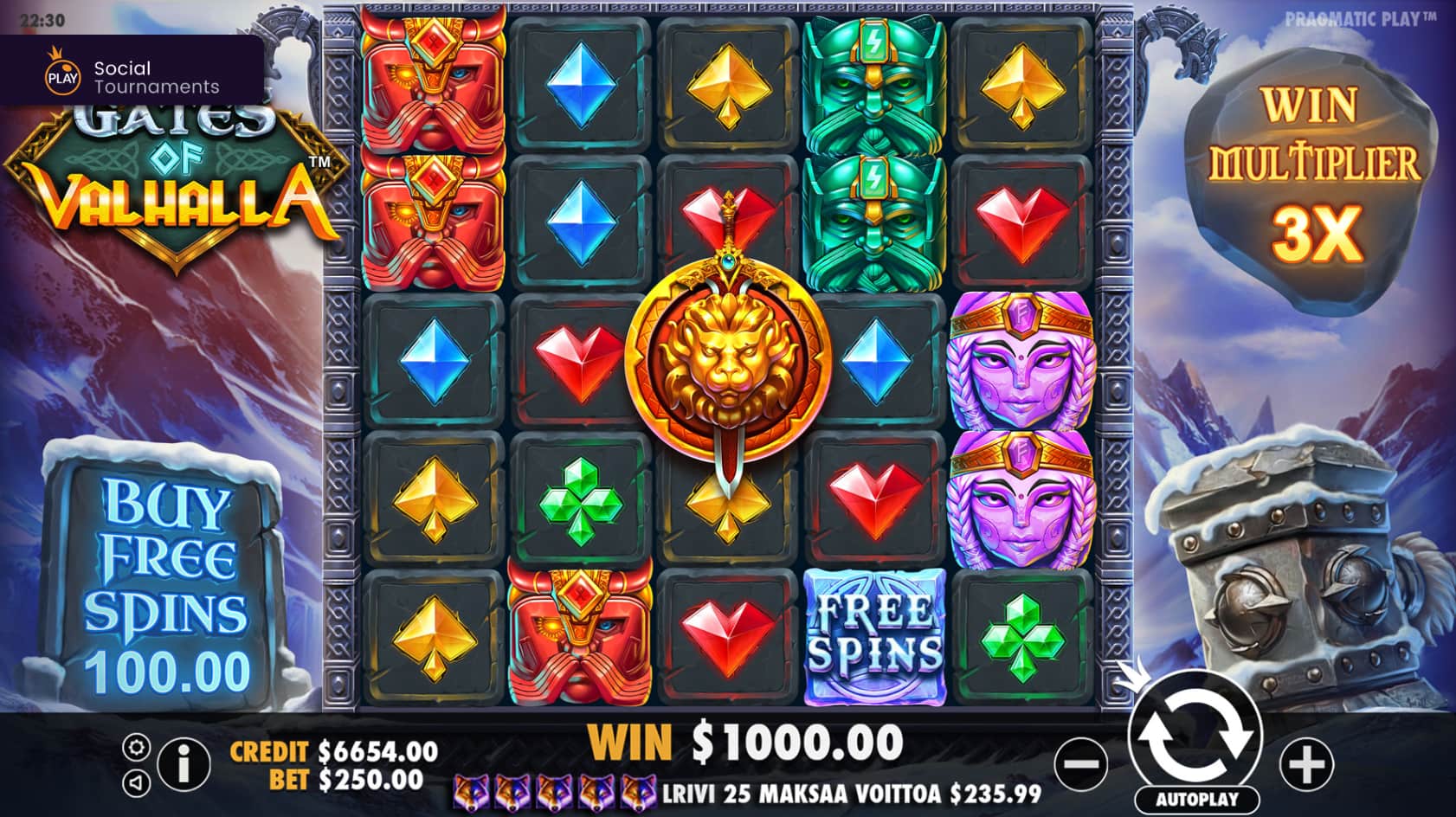Play the Gates of Valhalla Slot for free at Social Tournaments
